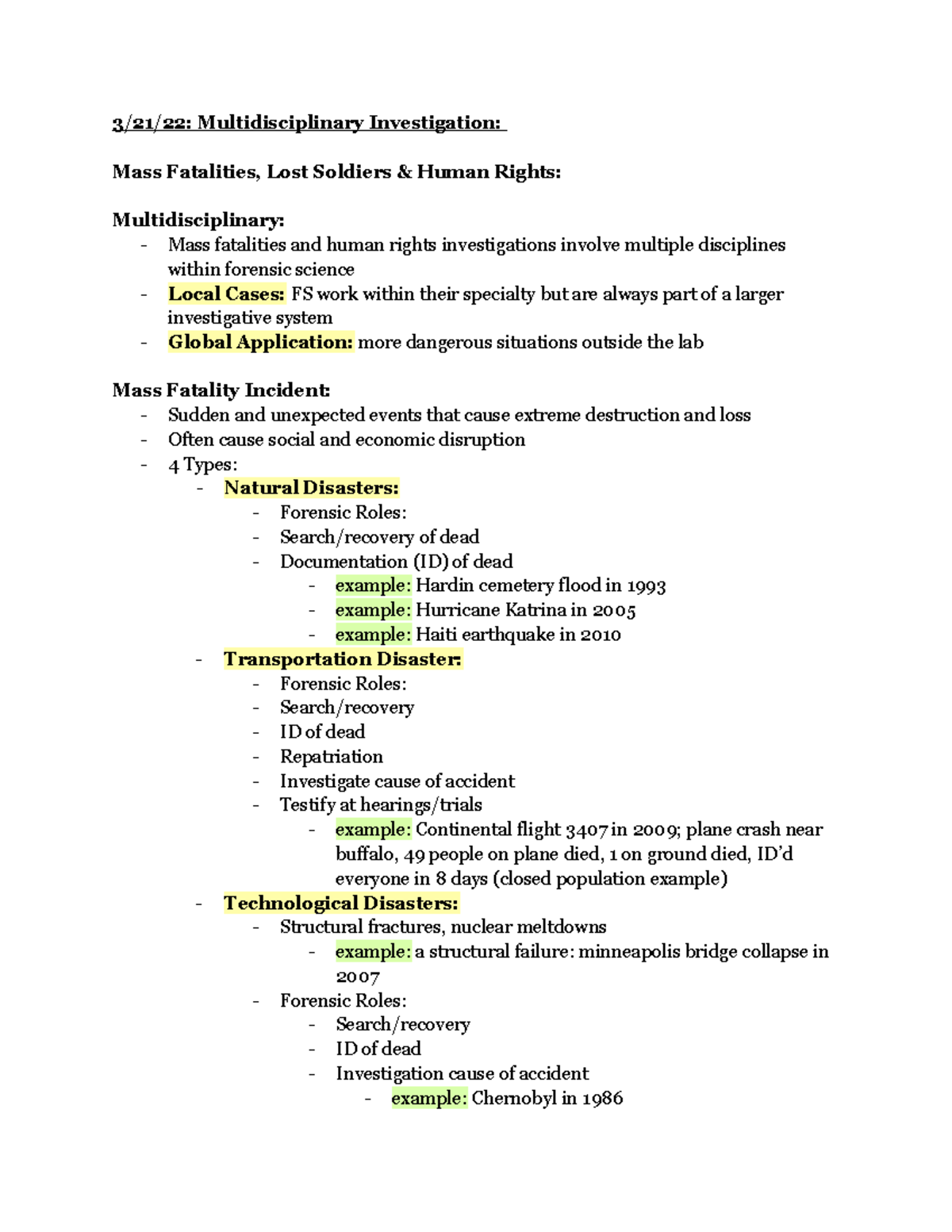 Bones, bugs, forensic science exam #2 - 3/21/22: Multidisciplinary ...