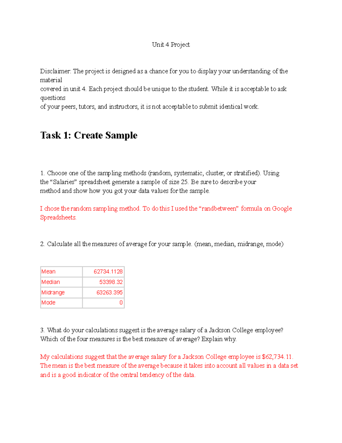 Mat 130 Project 4 - Unit 4 Project Disclaimer: The project is designed ...