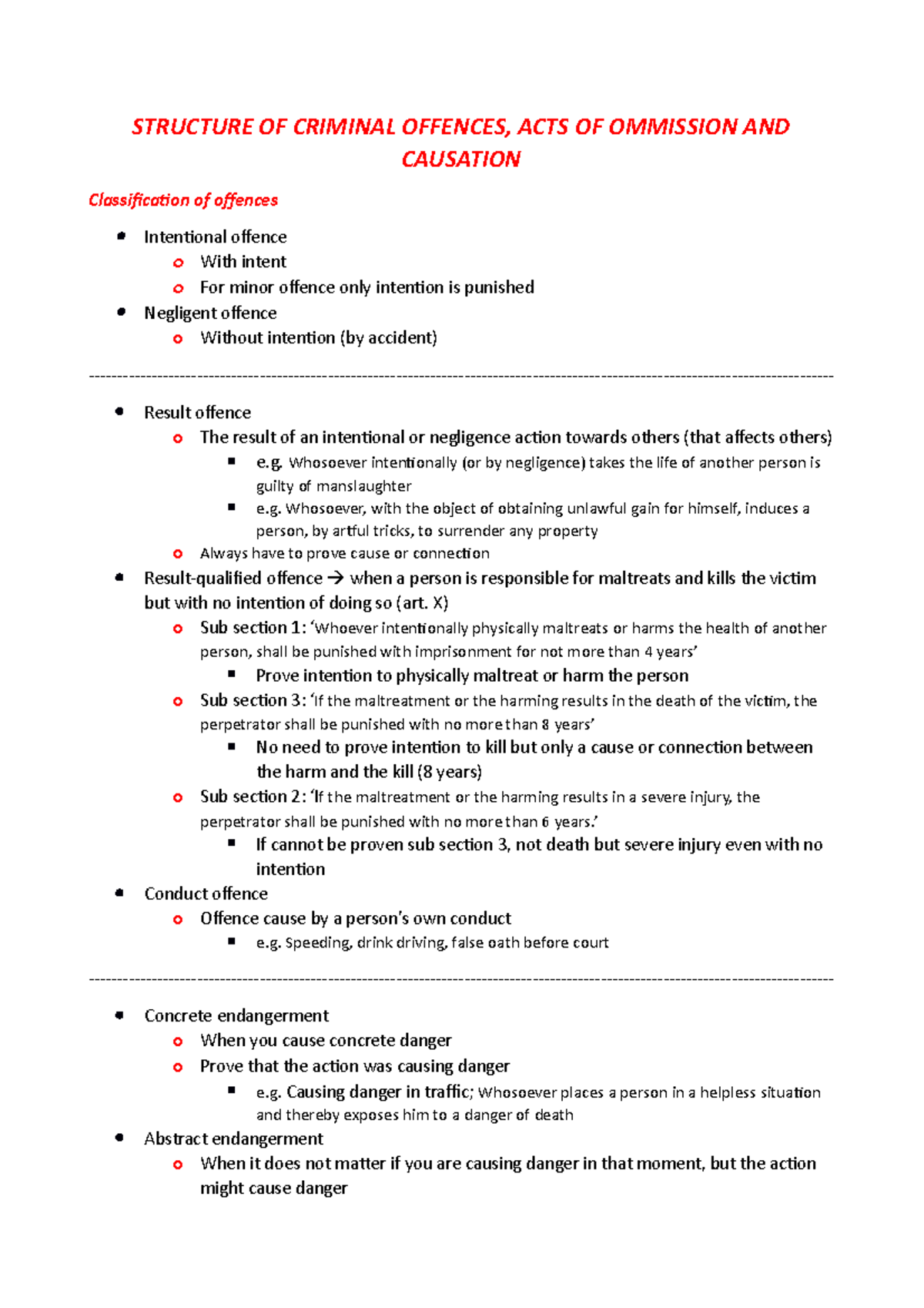 Structure of criminal offences^J acts of ommission and causation ...