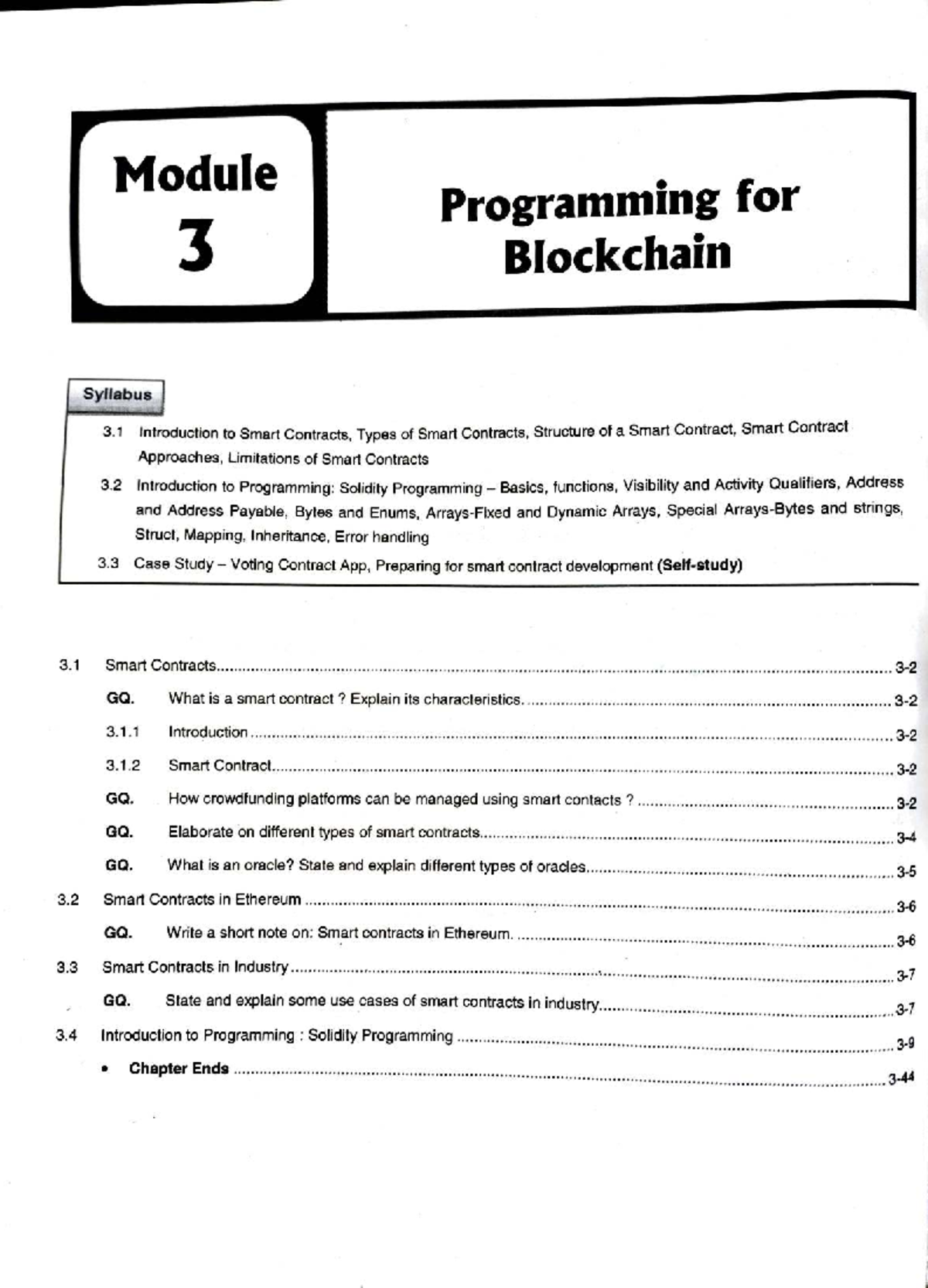 Bc chp 3 blockchain book pdf of chapter 3 - Module Programming for 3 Blockchain Syllabus 3 - Studocu