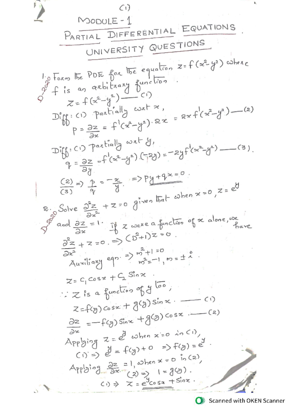 Mod 1 Uni Qns - For last minute preperation - Basic Mathematics - Studocu