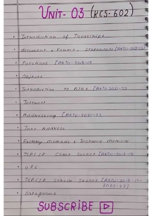 Btech CSE 3rd year Web Technology - KCS 602 - AKTU - Studocu