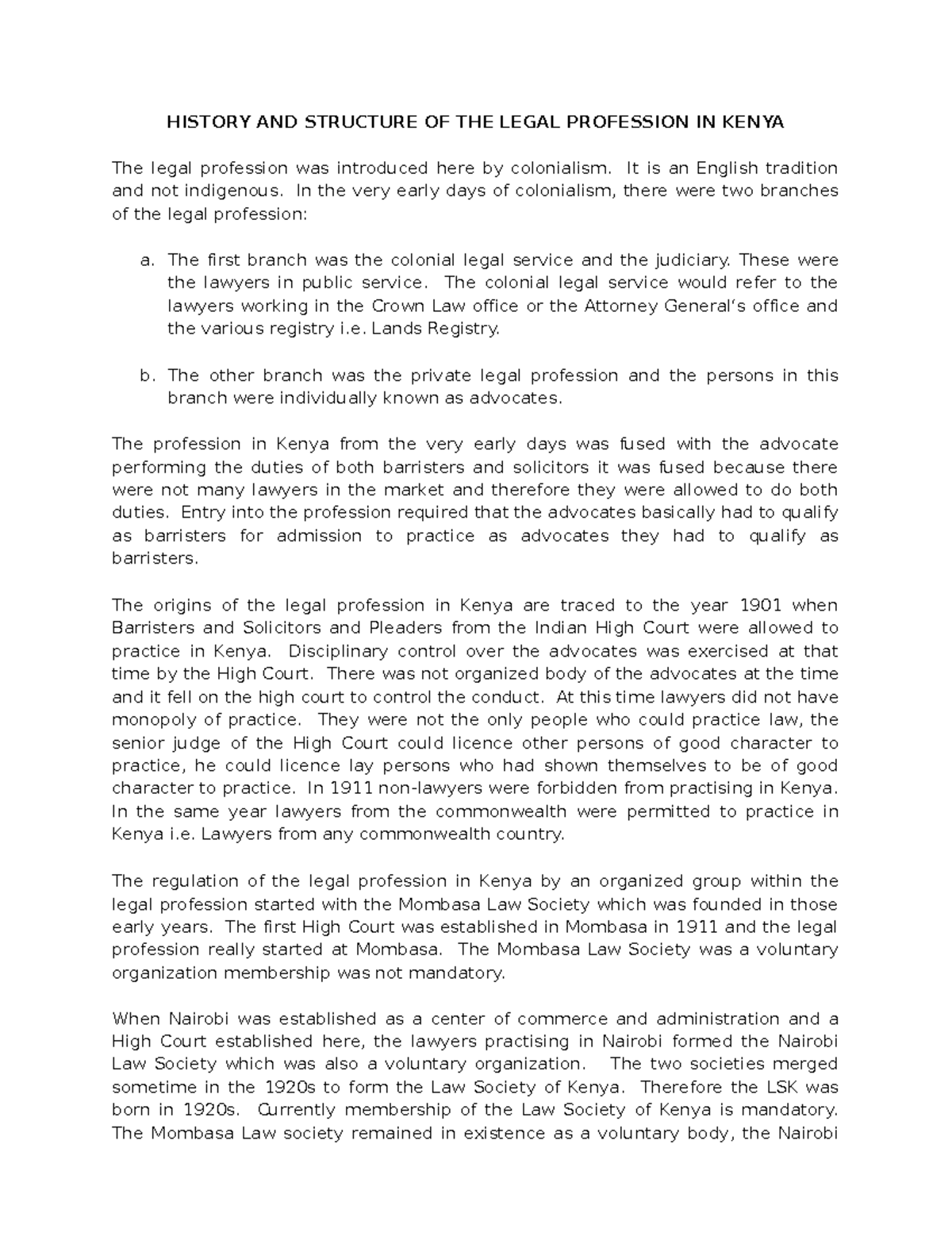 1684393791169 WEEK 2 - History AND Structure OF THE Legal Profession IN ...