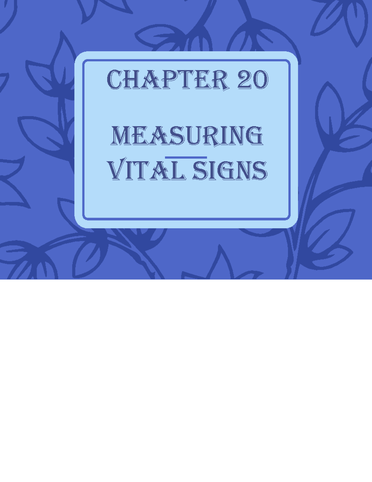 Chapter 20 Vital Signs PP 1706111329 - Chapter 20 Measuring Vital Signs ...