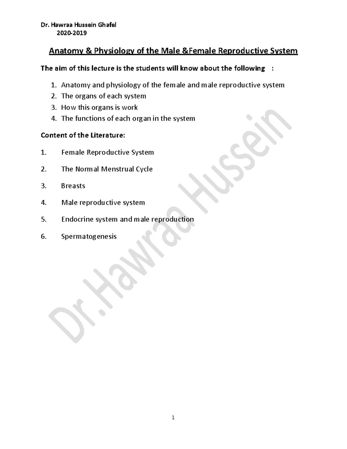 Anatomy Physiology of the Male Female Reproductive System - 2020 ...