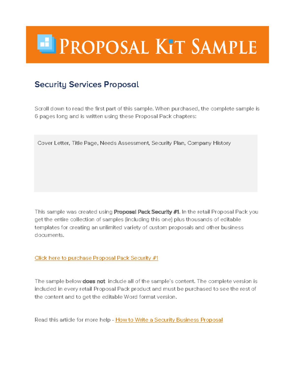 Security guard facility personnel services proposal - Security Services ...