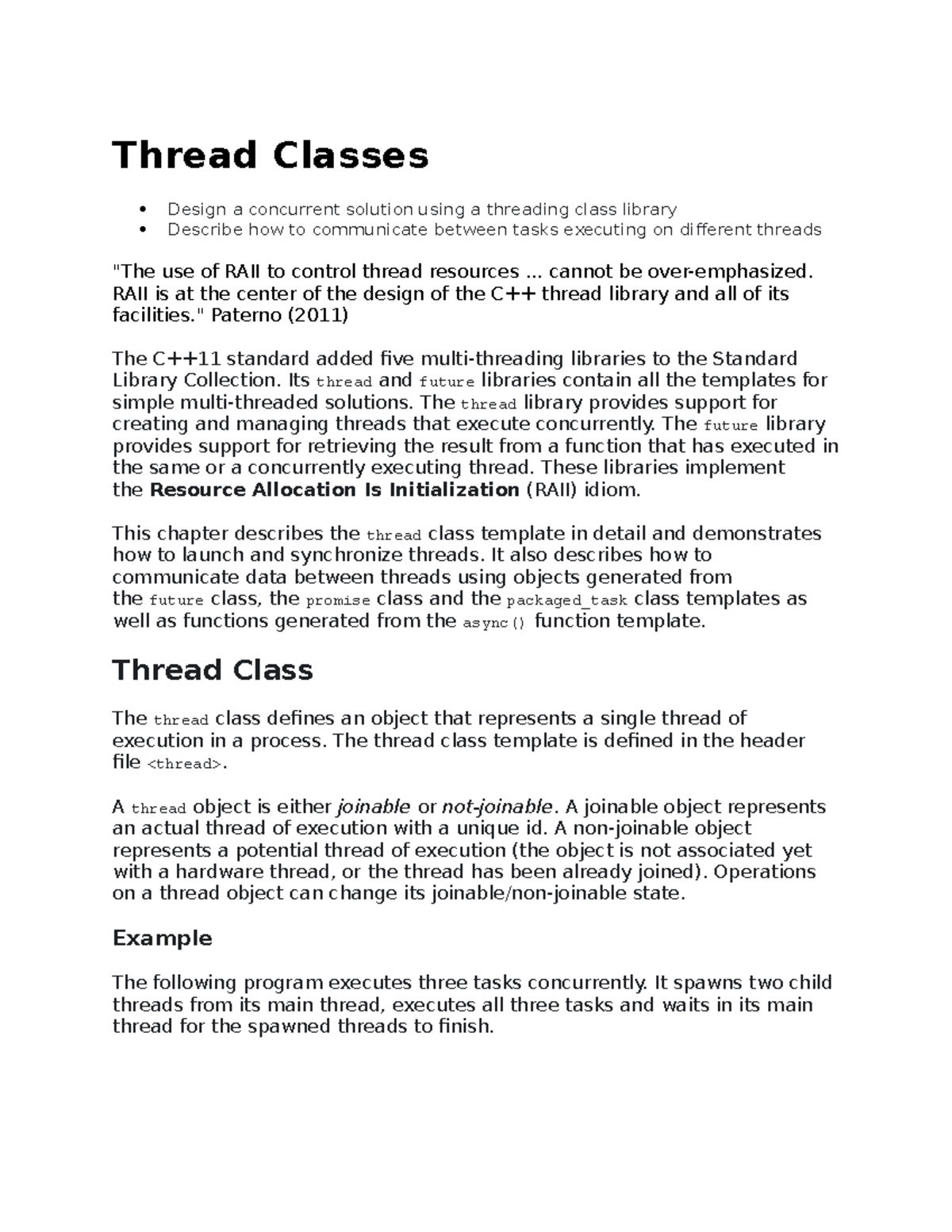 Thread Classes Thread Classes Design A Concurrent Solution Using A Threading Class Library