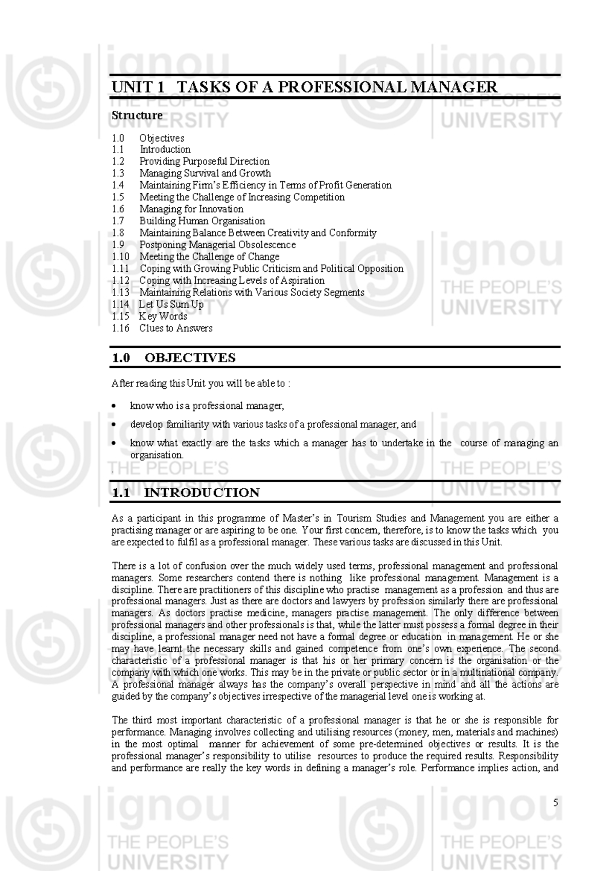 Unit-1task of a professional manager - UNIT 1 TASKS OF A PROFESSIONAL ...