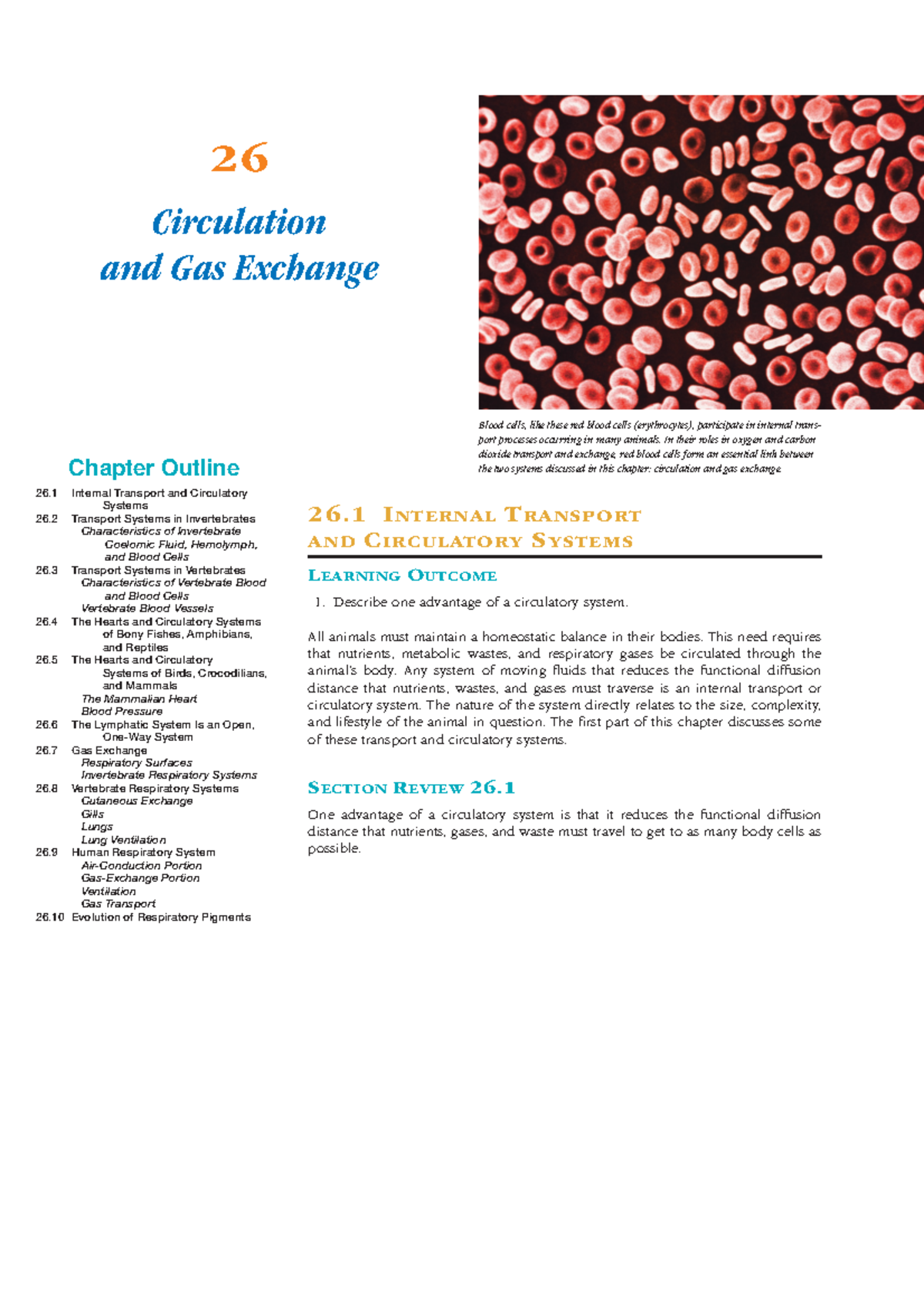 Zoology Chapter 26 - School work - 26 INTERNAL TRANSPORT AND ...