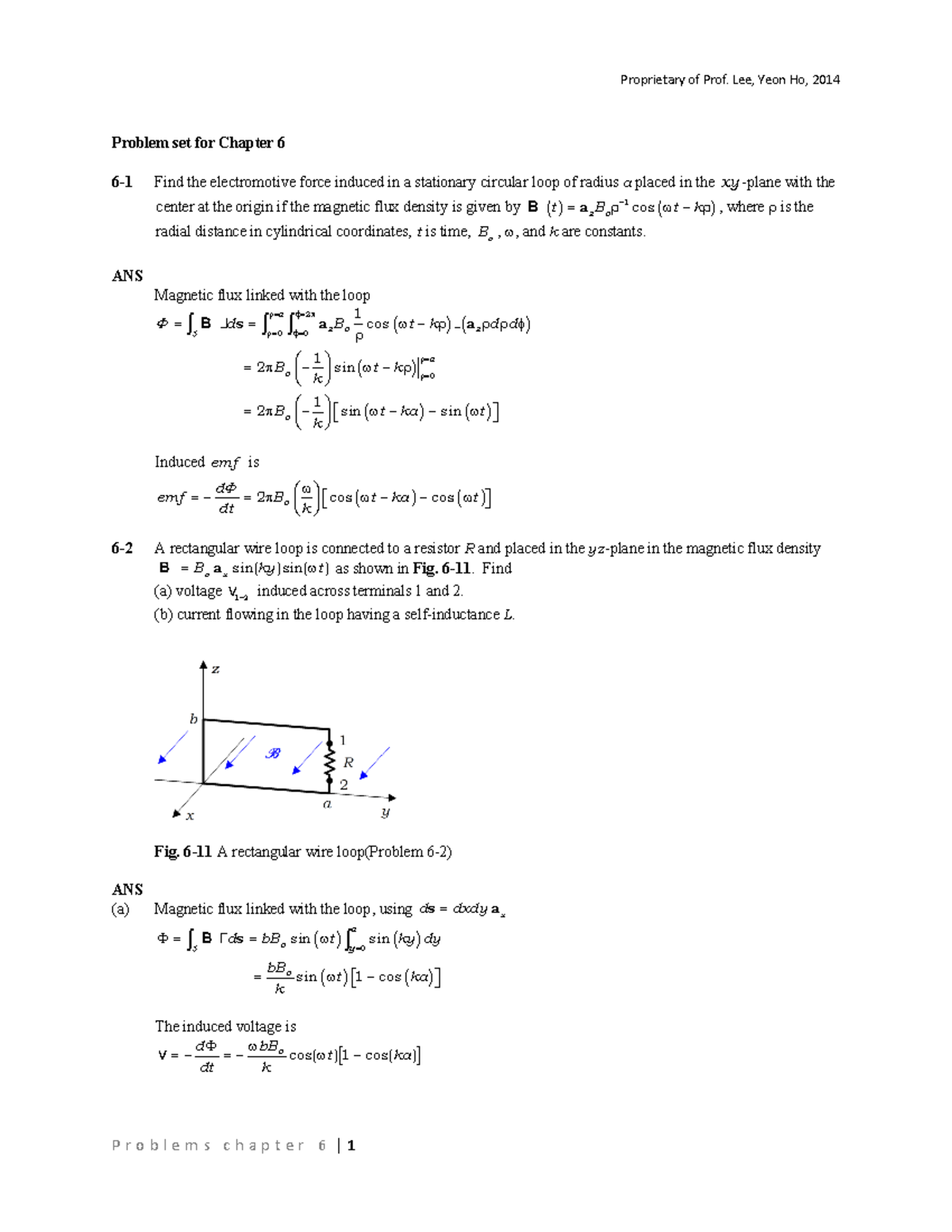 ProblemsProblems solution chapter1_10 - Problem set for Chapter 6 6-1 Find the electromotive ...