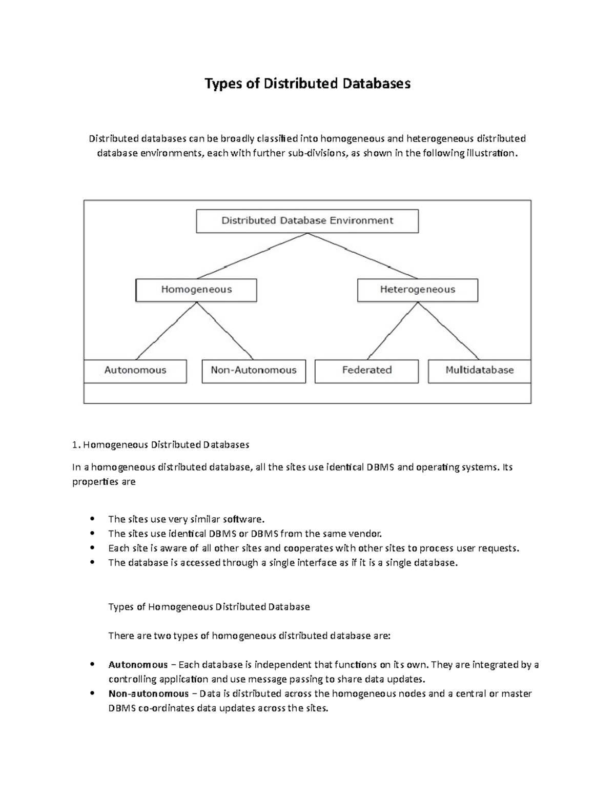 Types of Distributed Databases - Types of Distributed Databases Distributed databases can be ...