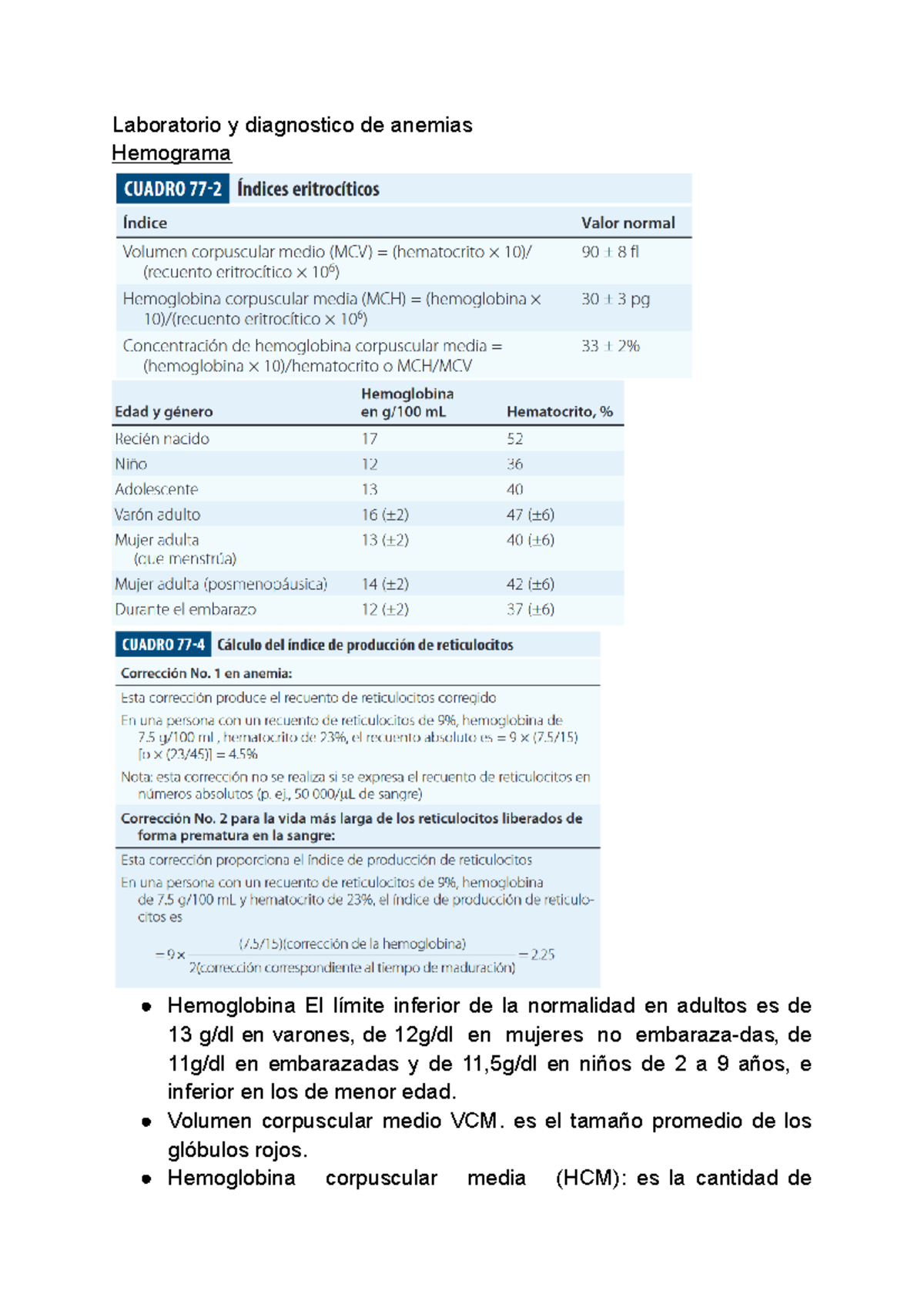 Laboratorio y diagnostico de anemias - Laboratorio y diagnostico de ...