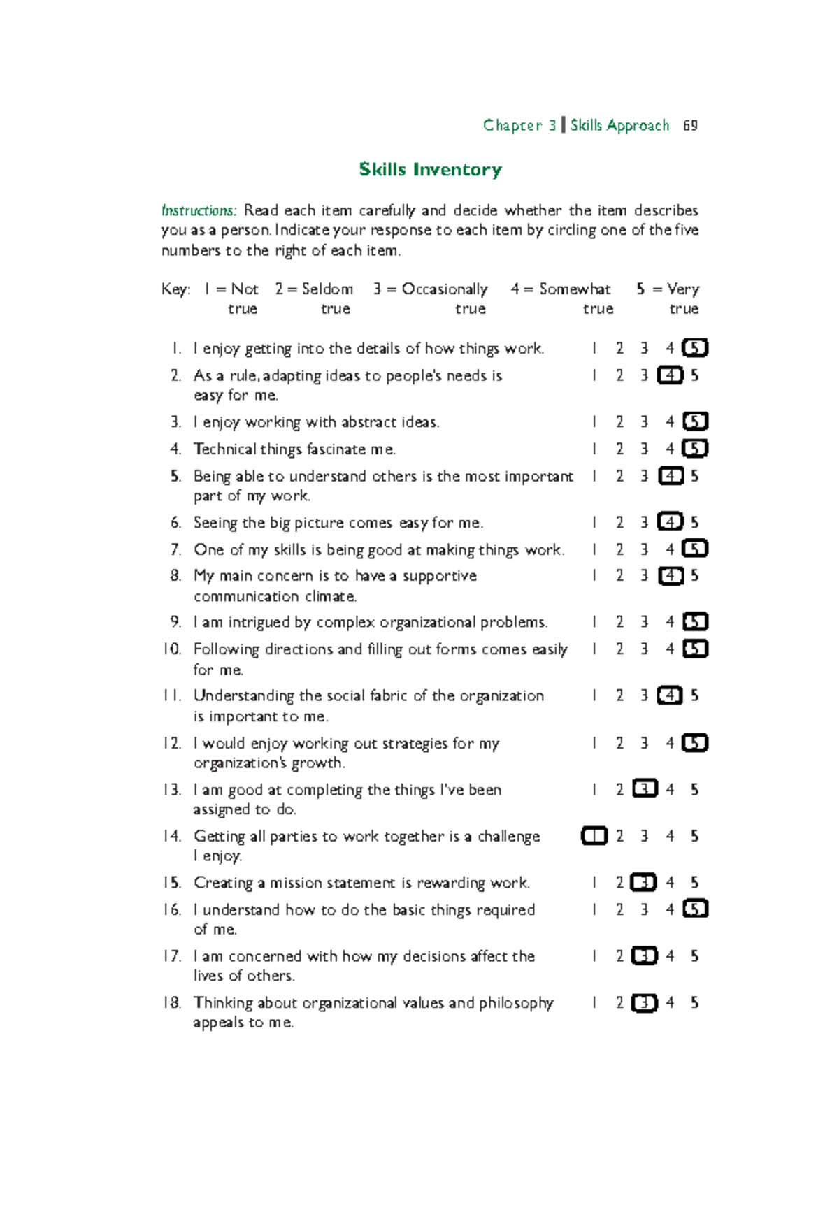PLP 6 - Skills Inventory - Chapter 3 Skills Approach 69 Skills ...