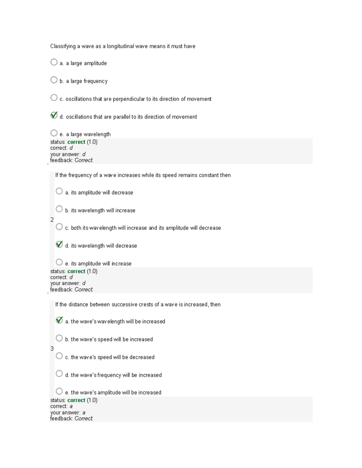 Ch6 Tutorial Quiz Week 6 Quiz With Questions And Answers Classifying A Wave As A