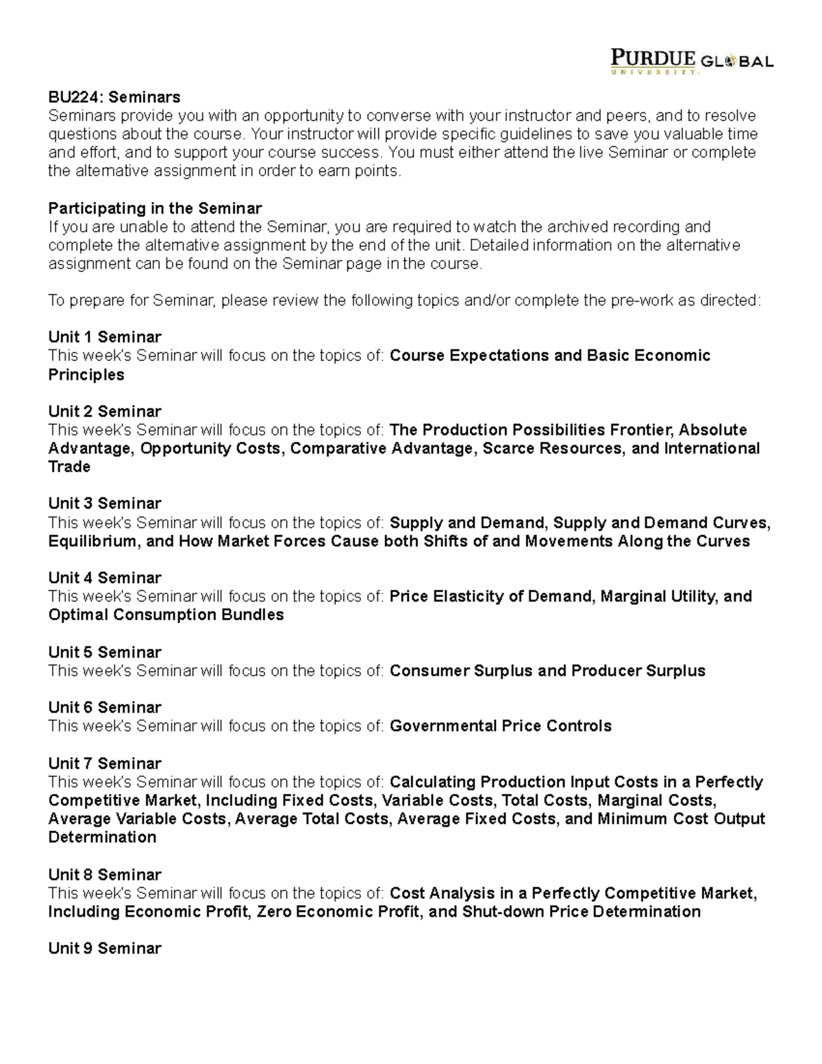 BU224 Seminar Topics - class notes - BU224: Seminars Seminars provide ...