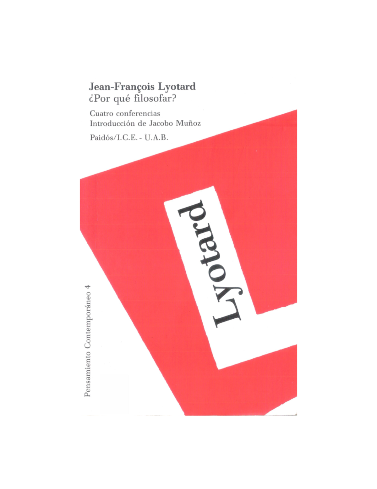Curso de filosofia general - Jean-Francois Lyotard ¿Por qué filosofar ...