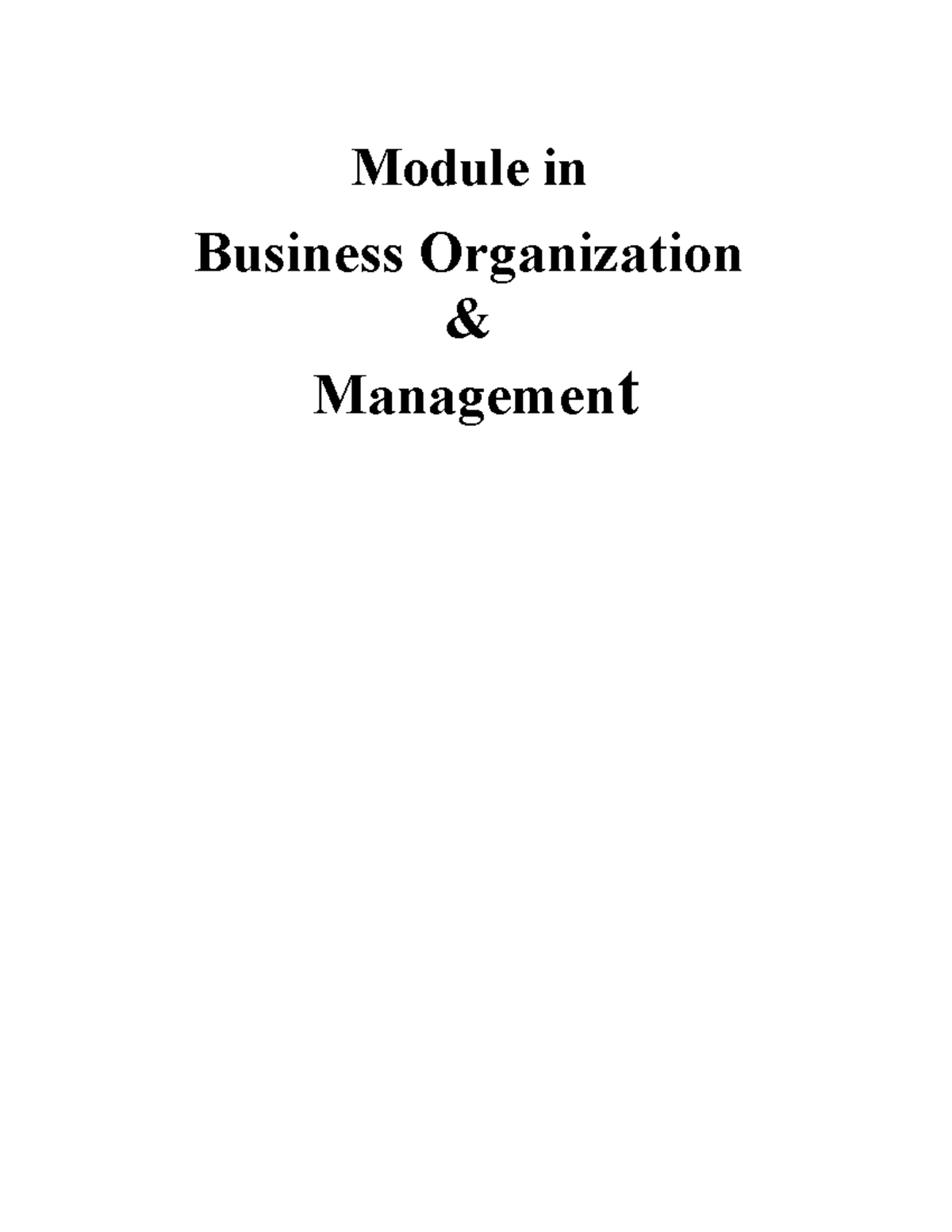 Module for Business Planning for Business Ad student - Module in ...