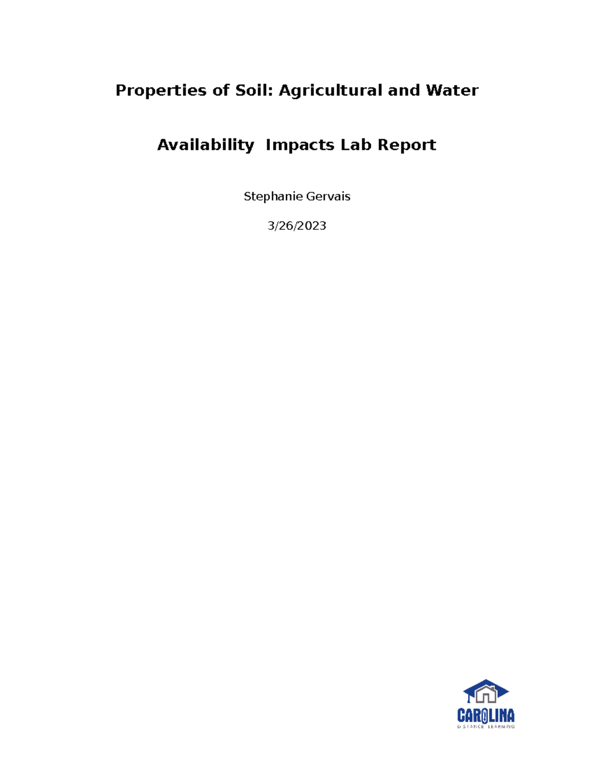 ENV 220 Properties of Soil Lab Report Template - Properties of Soil ...