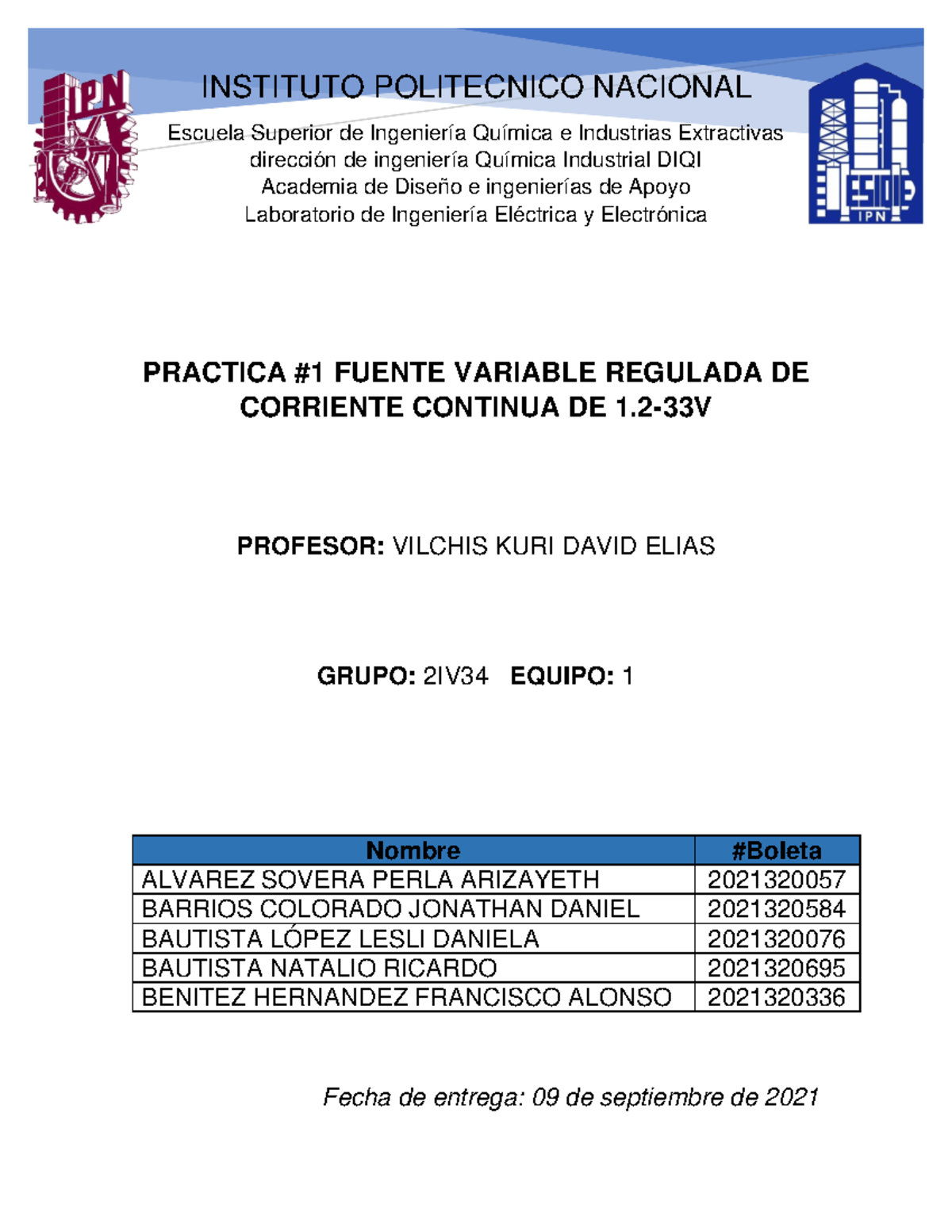 Practica 1- Equipo 1-2IV34 - PRACTICA #1 FUENTE VARIABLE REGULADA DE ...
