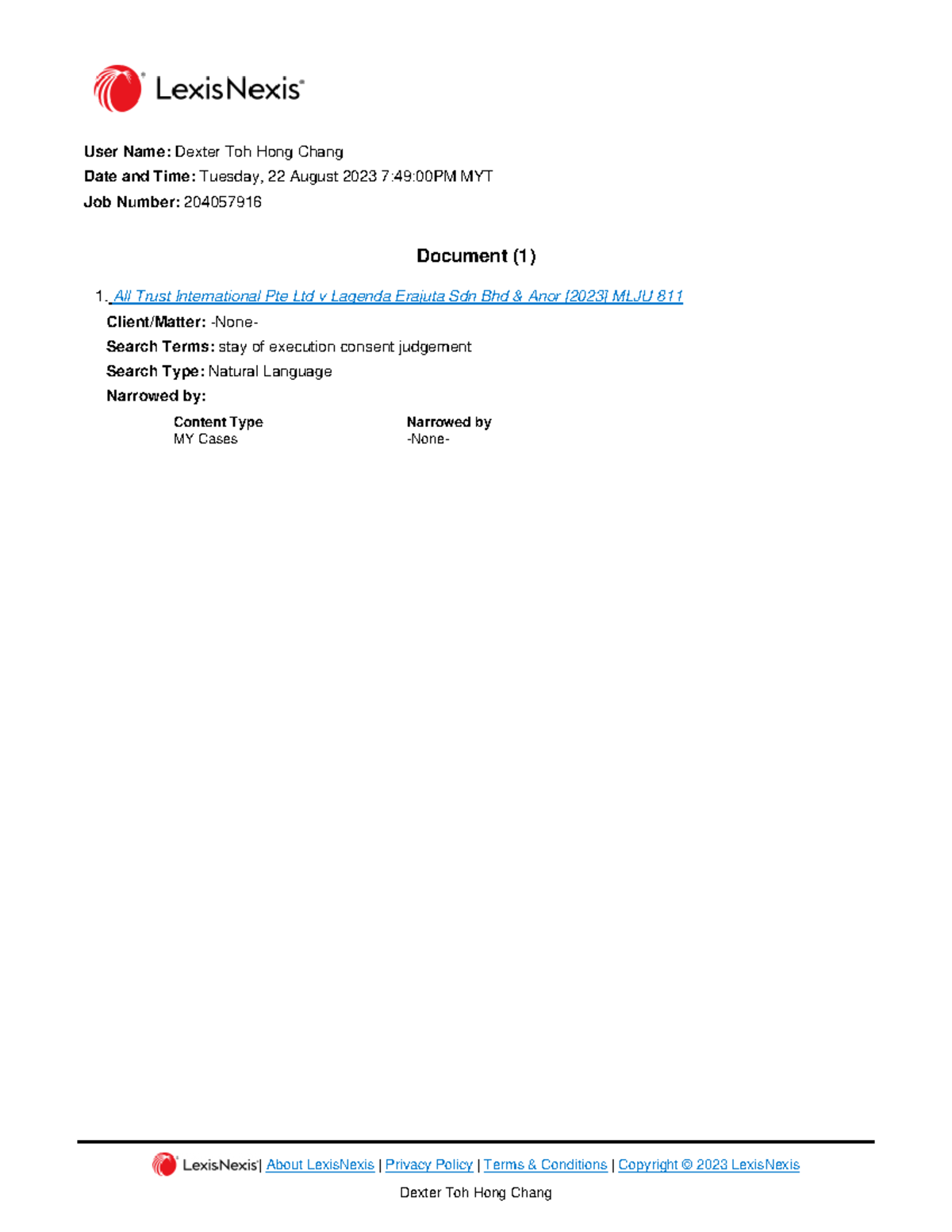 All Trust International Pte Ltd v Lagenda Erajuta Sdn B - WS Saw (with ...