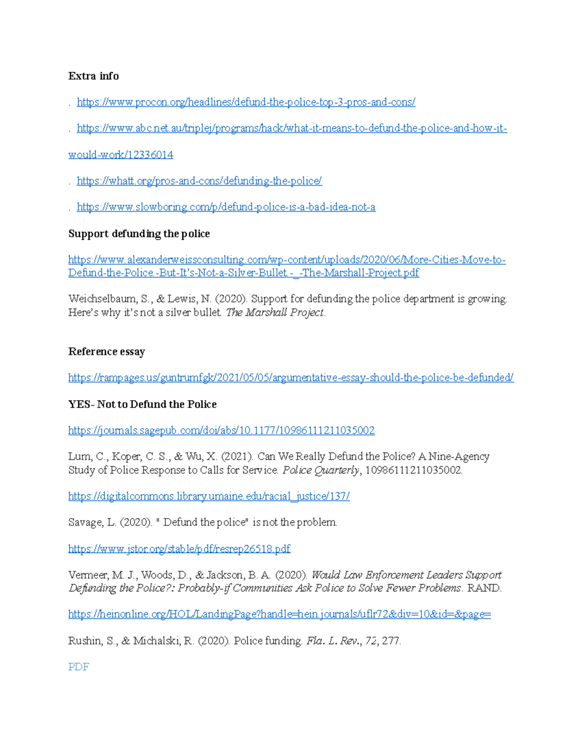 project reference - Extra info . procon/headlines/defund-the-police-top ...