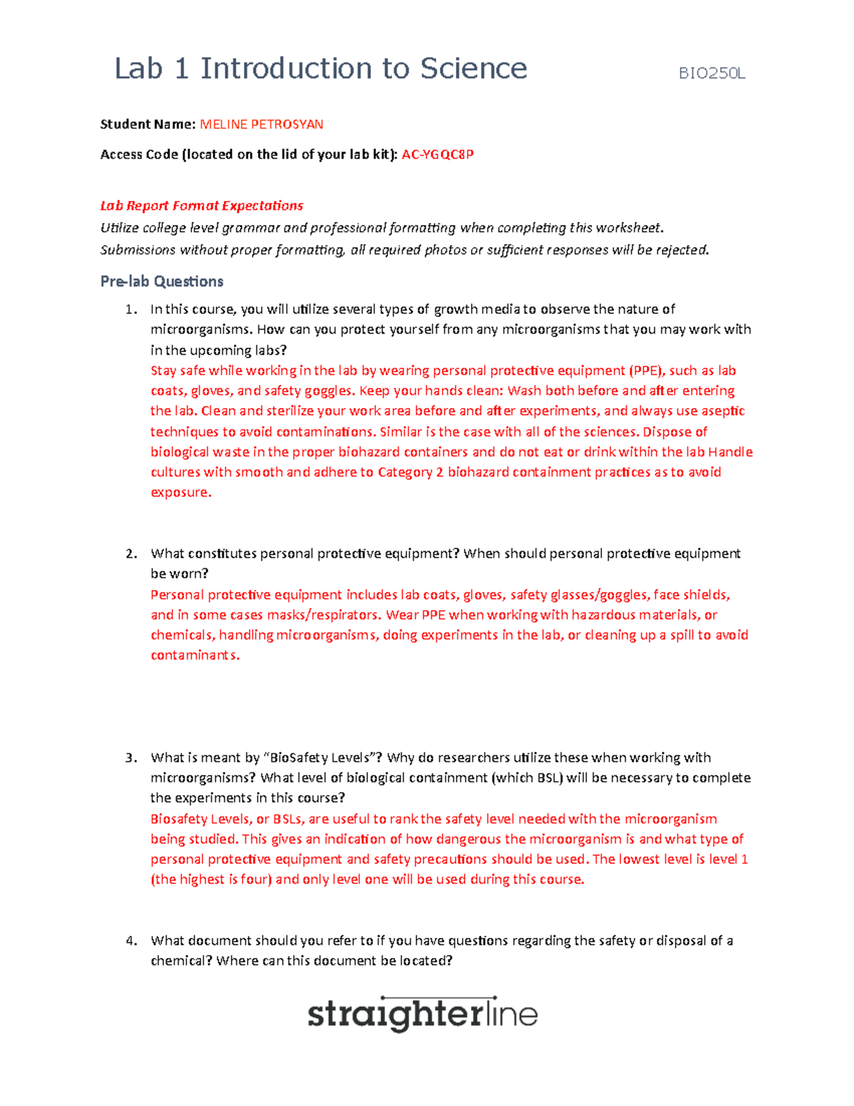BIO250 Lab 1 MP - Lab worksheet BIO 250 - Student Name: MELINE ...