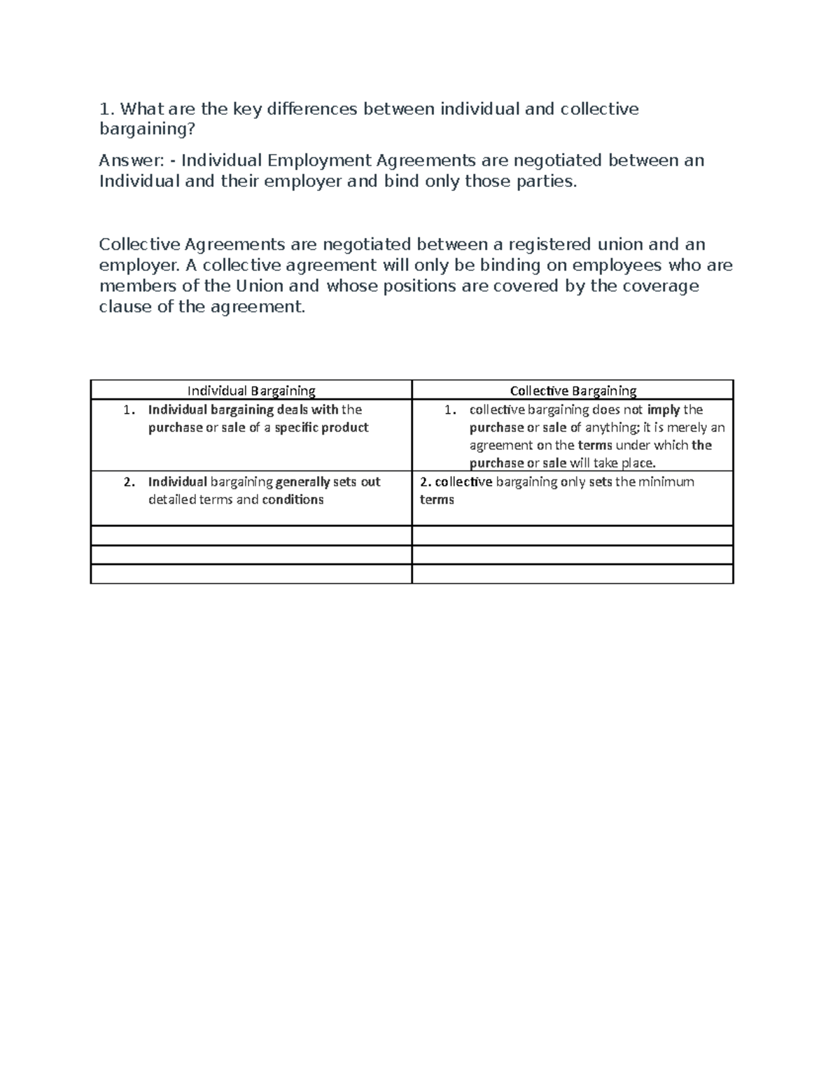 In-class activity - 1. What are the key differences between individual ...