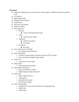 Radiology Organization Notes - ALARA: as low as reasonably achievable ...