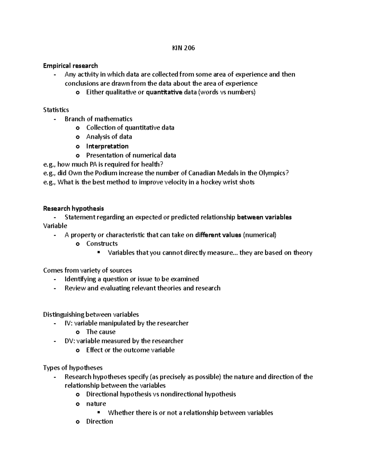 KIN 206 Lecture Note - KIN 371 - UBC - Studocu