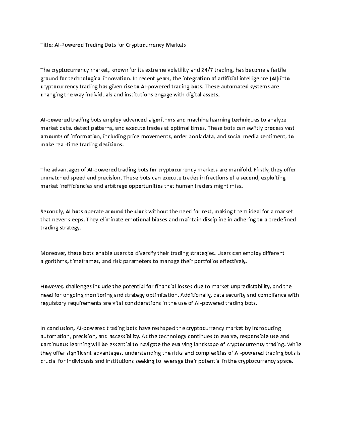 Title 36 - Artificial Intelligence (AI) has emerged as a transformative ...