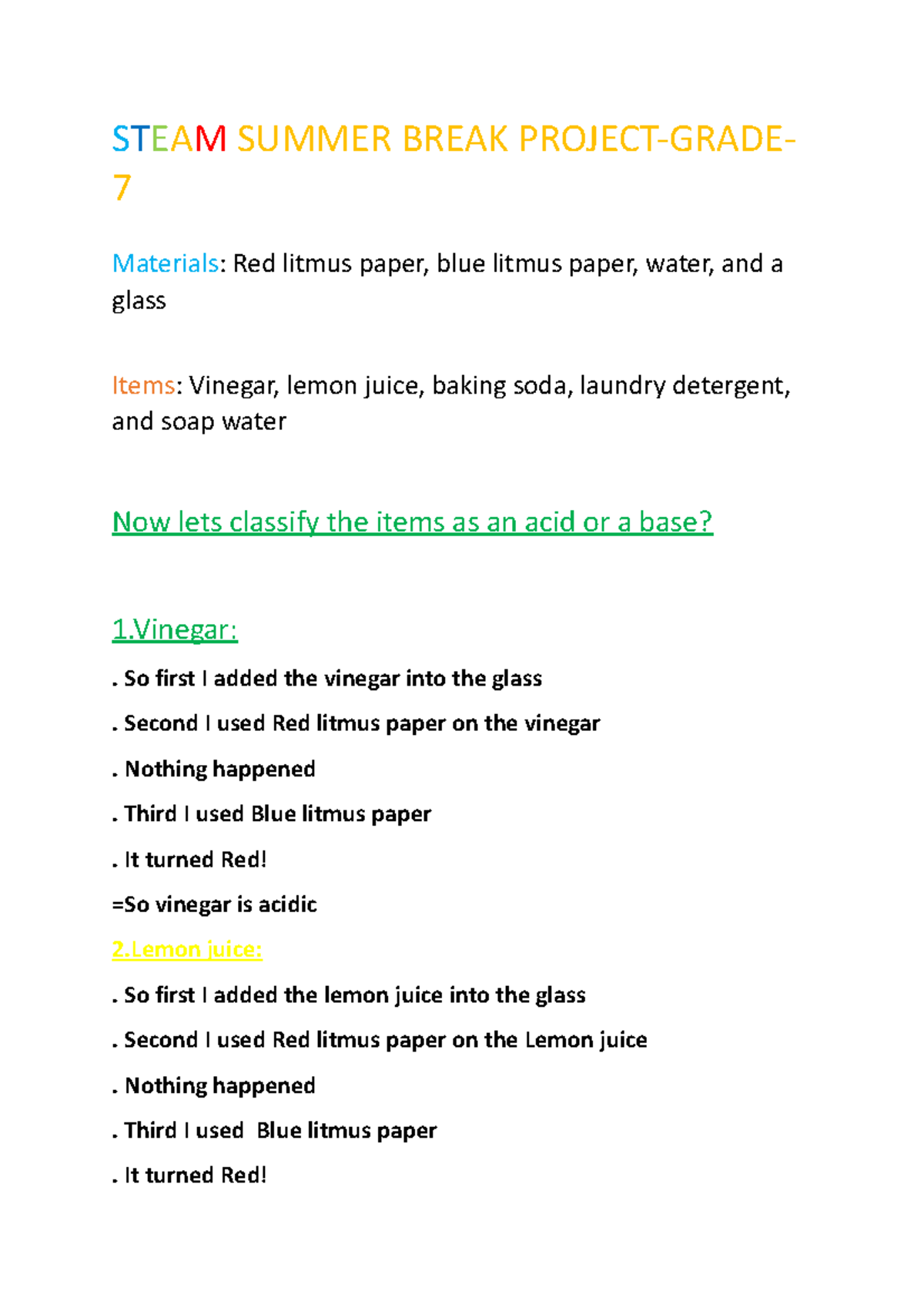 Steam Summer Break Project - STEAM SUMMER BREAK PROJECT-GRADE- 7 ...