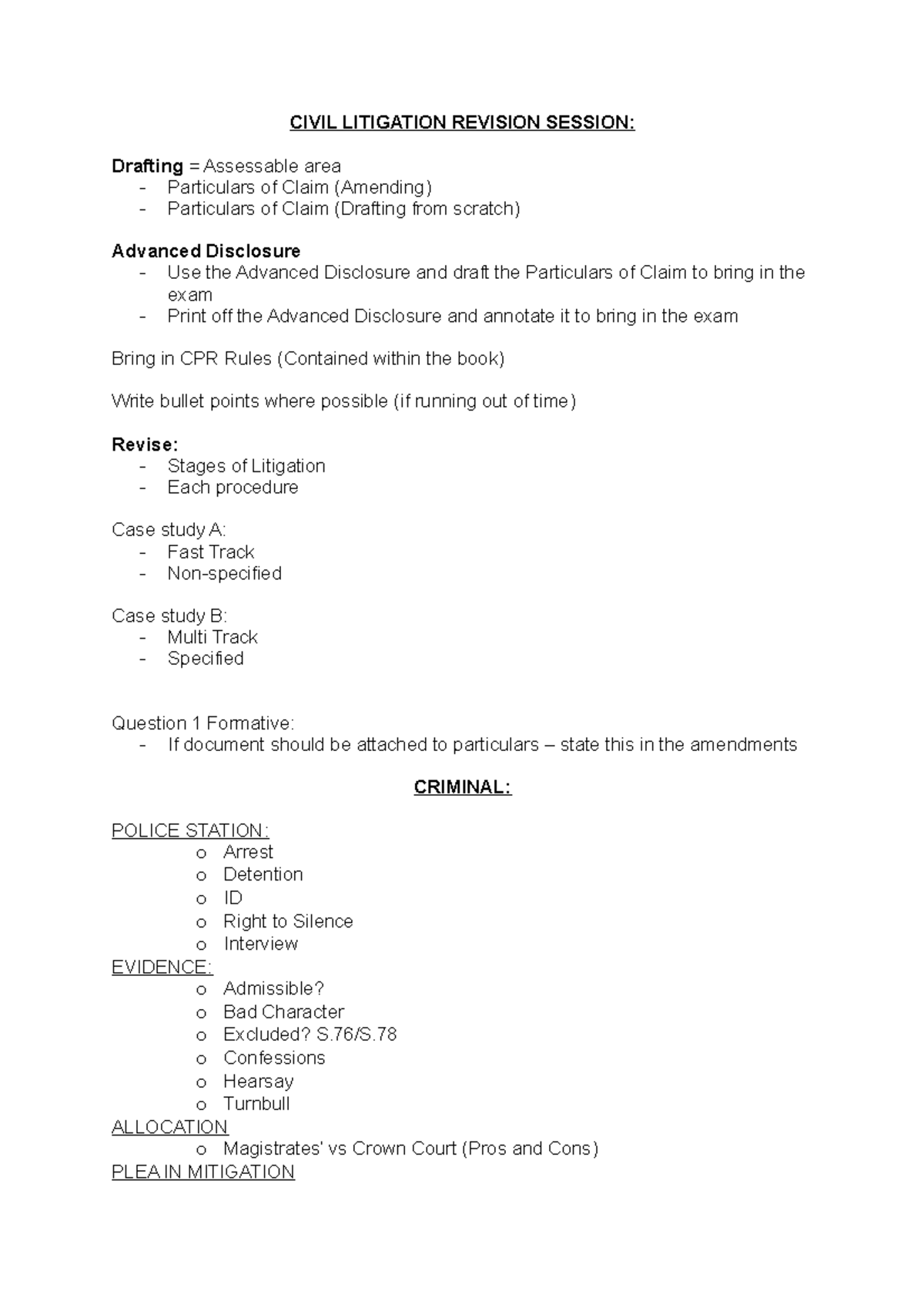 Civil Litigation Revision Session - CIVIL LITIGATION REVISION SESSION ...
