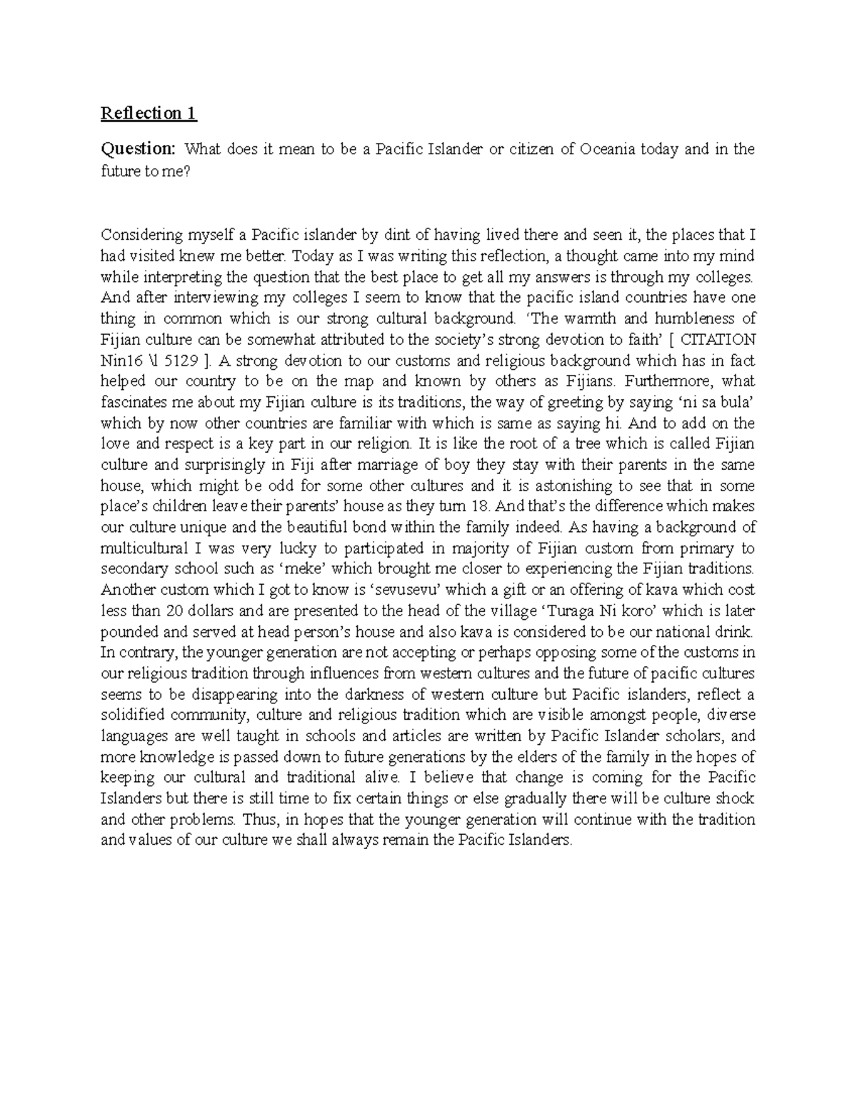 Reflection 1 - Relection 1 on ethics and governance - Reflection 1 ...