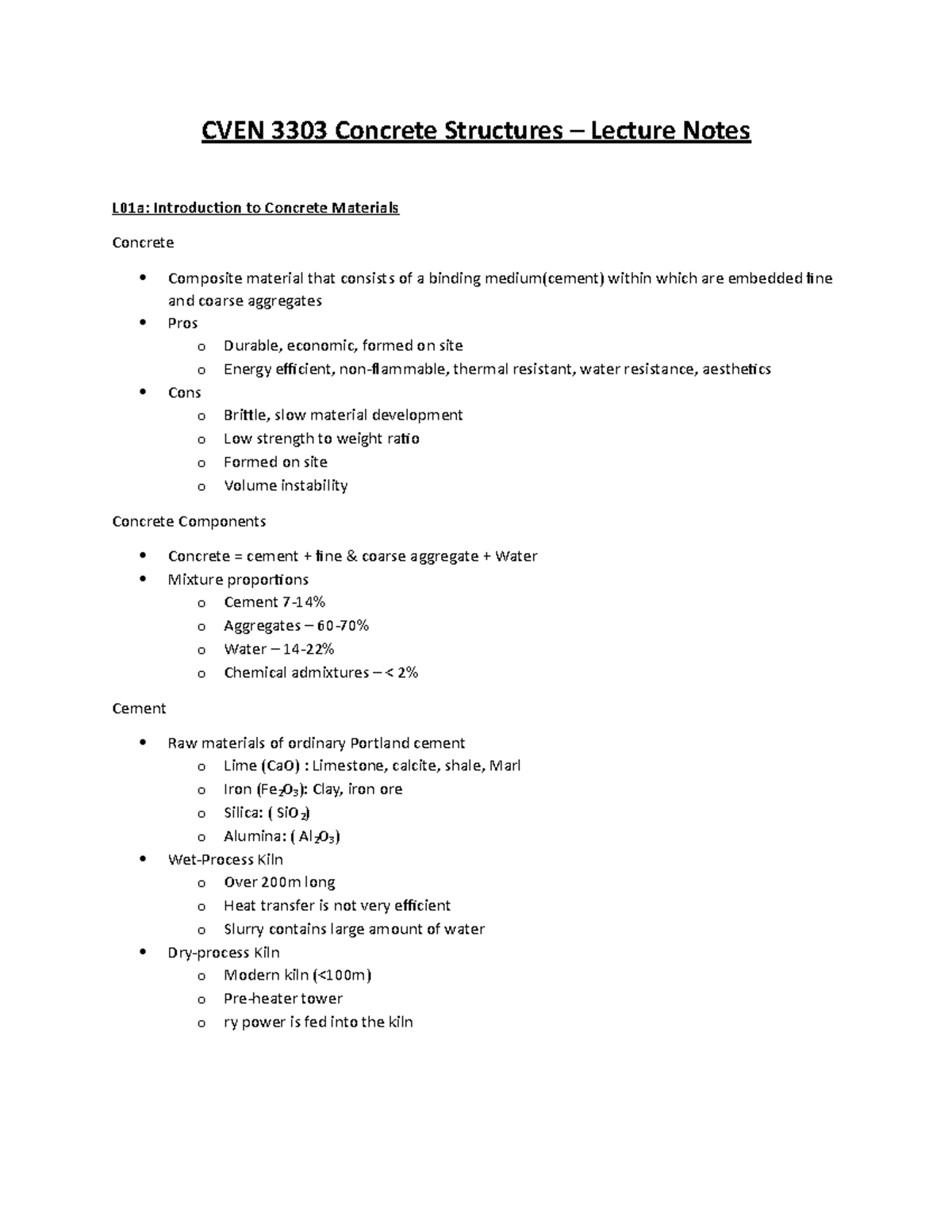 Concrete Structures - Lecture Notes - CVEN 3303 Concrete Structures ...