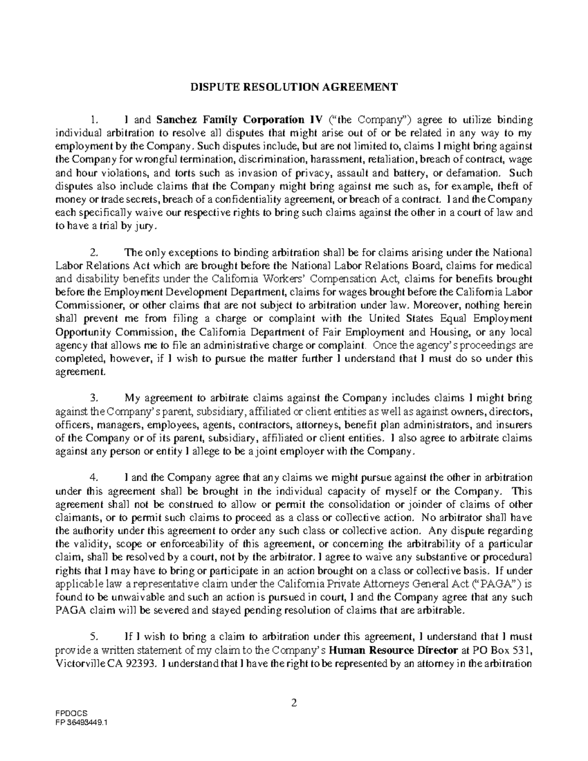 2020 Dispute Resolution Sfciv - 2 FPDOCS FP 36493449. DISPUTE ...