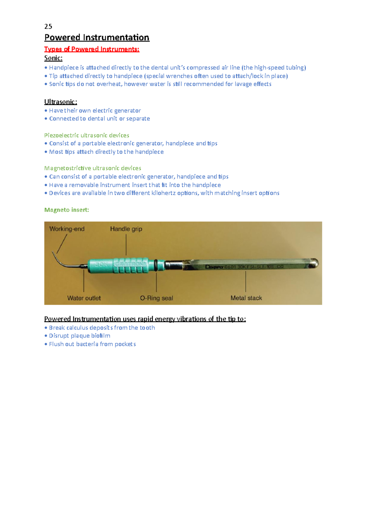 Oral Powered Instruments - Powered Instrumentation Types of Powered ...
