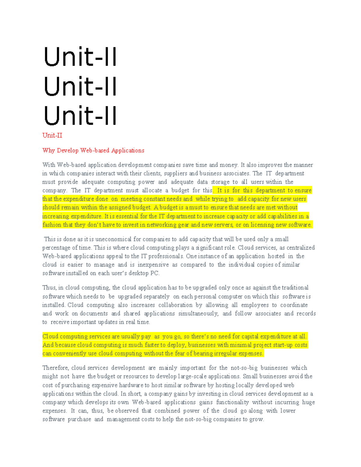 Unit 2 Cloud Computing - Unit-II Unit-II Unit-II Unit-II Why Develop Web-based Applications With ...