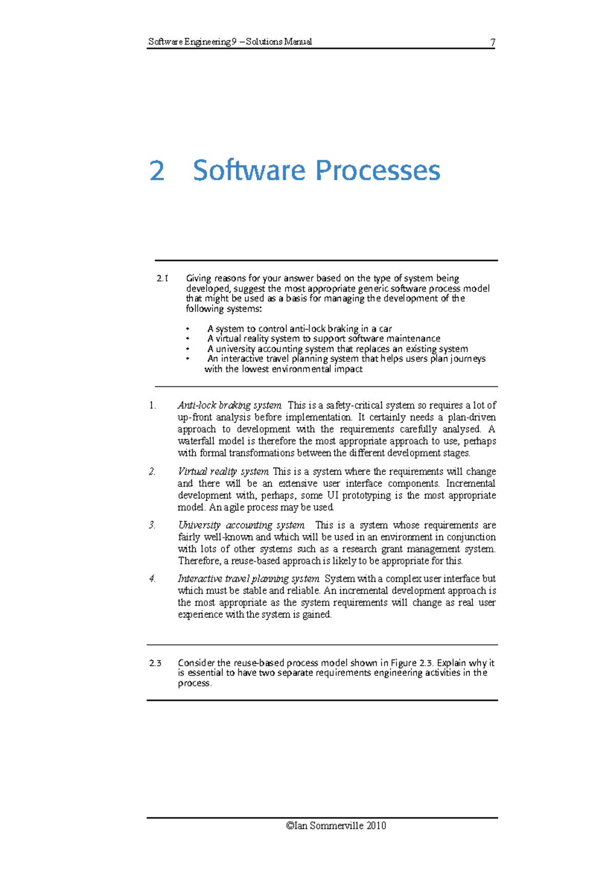 Samples Solution Manual Software Engineering 9th Edition by Ian Sommerville SLP1272 - Software ...