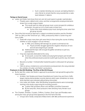 History of Rock and Roll ch3 p1 - Chapter Three: The Demise of Rock and ...