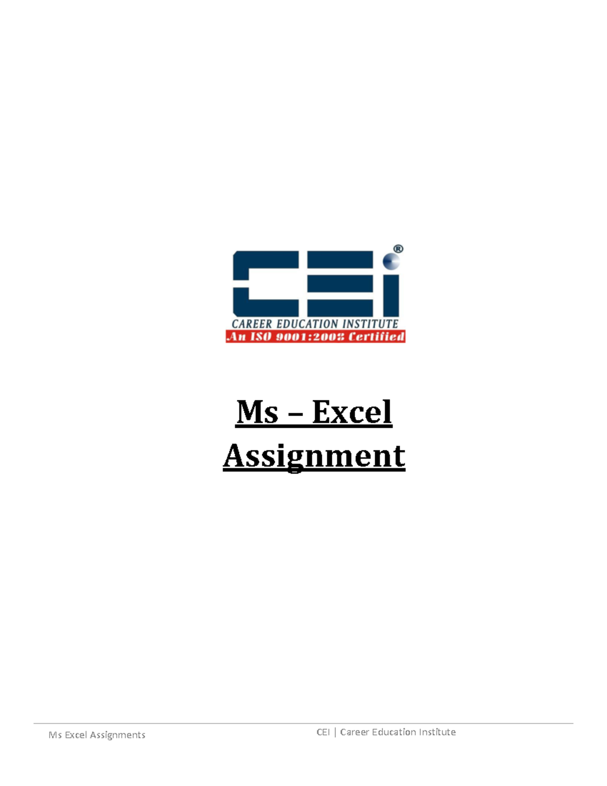 Excel Assignments - Ms – Excel Assignment Excel 2007 Exercise Open the ...