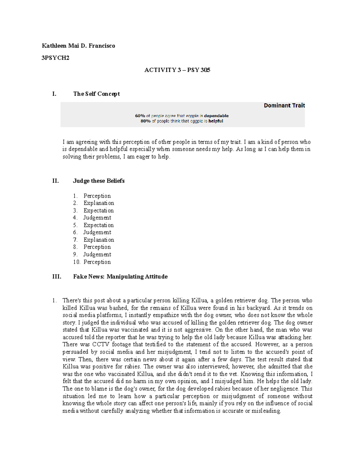Social Psychology- Activity 3 - Kathleen Mai D. Francisco 3PSYCH ...