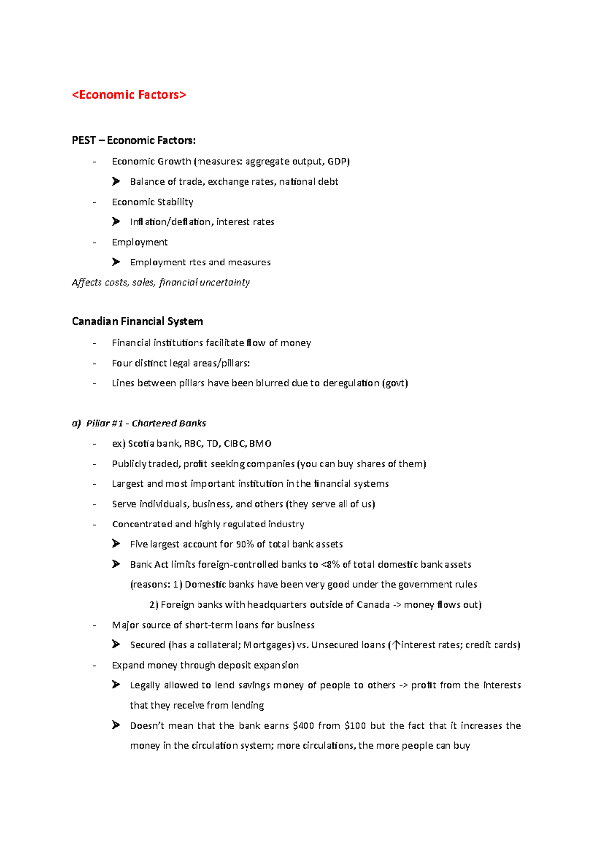 Economic-Factors - PEST – Economic Factors: Economic Growth (measures ...