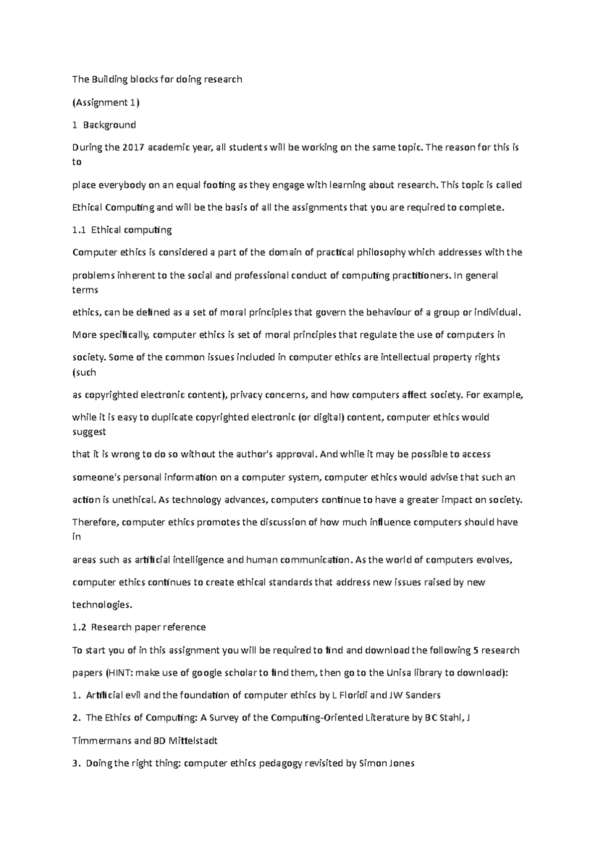 Assignment example - The Building blocks for doing research (Assignment ...