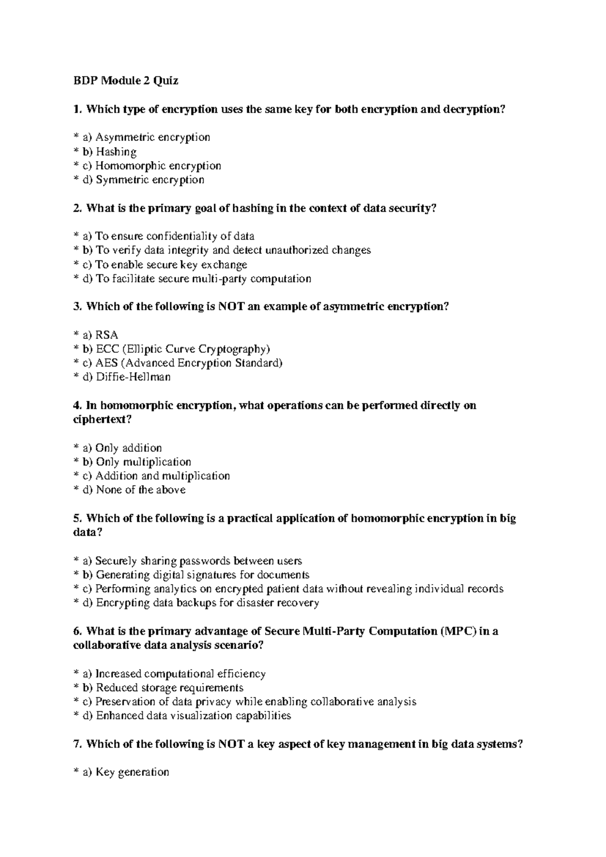BDP Module 2 Quiz - Ethical hacking practice exam notes - BDP Module 2 ...