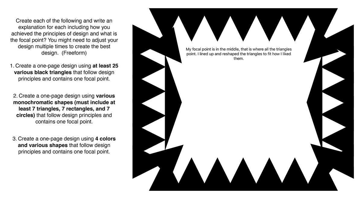 Paxton Zook W3 Designs #1 - Create each of the following and write an ...