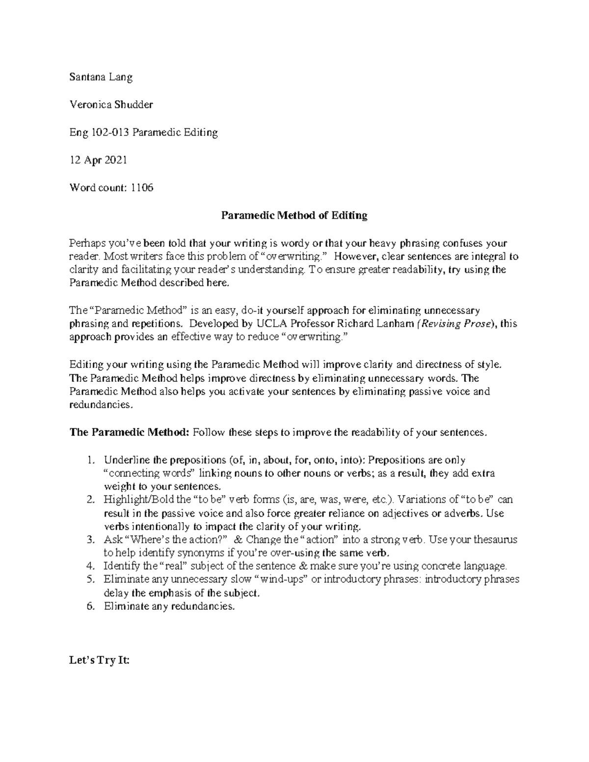 Paramedic Method - Santana Lang Veronica Shudder Eng 102-013 Paramedic ...