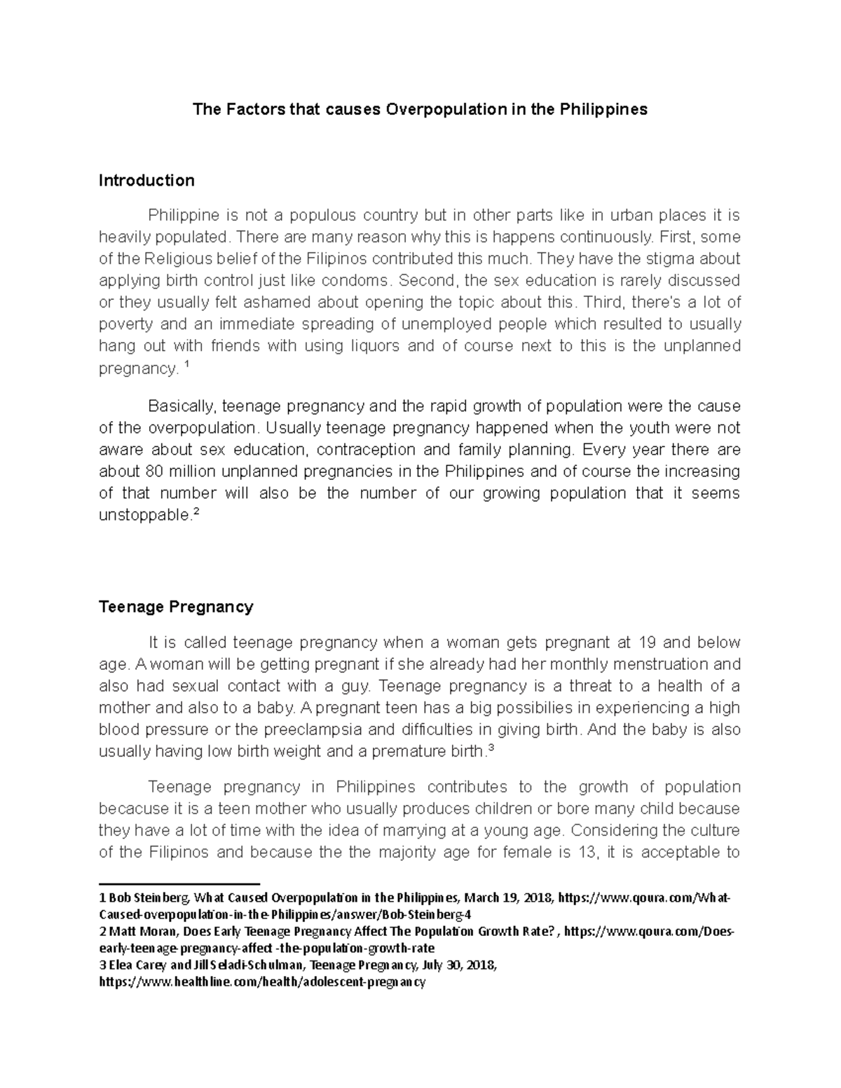 The Factors that causes Overpopulation in the Philippines - The Factors ...