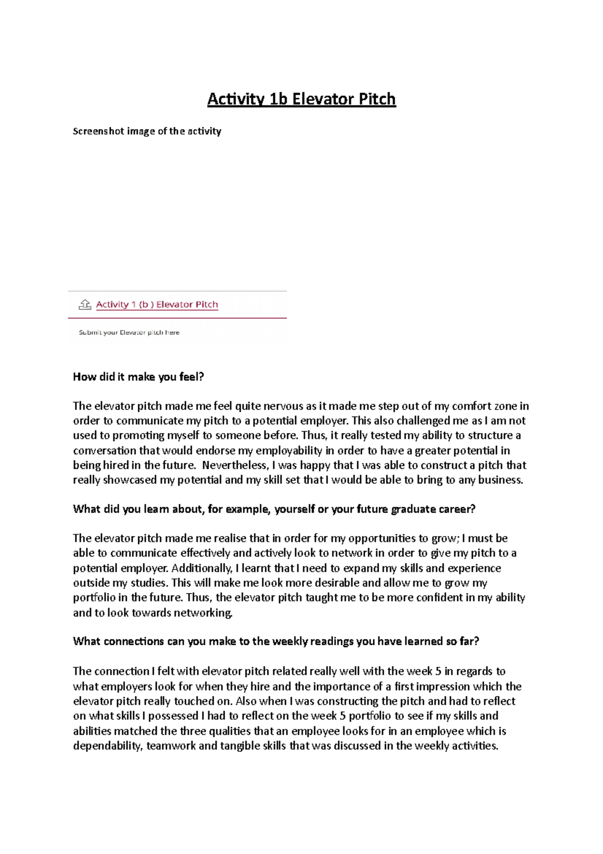 Activity 1b Elevator Pitch - Activity 1b Elevator Pitch Screenshot ...