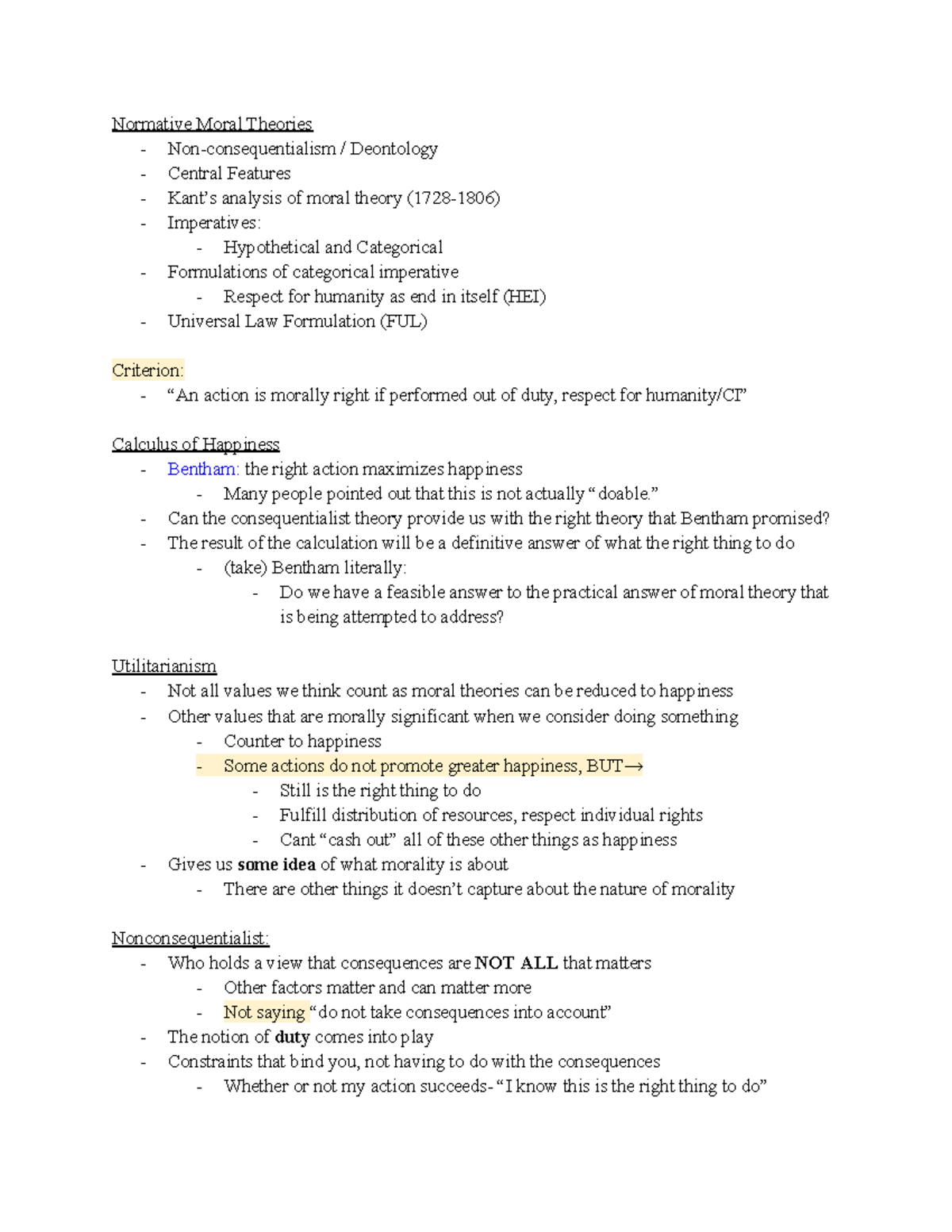 Normative Theory - Normative Moral Theories - Non-consequentialism ...