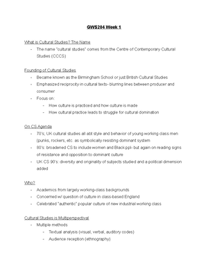 GWS204 Notes 01/30 - GWS204 Week 3 Media are businesses - Chief motive ...